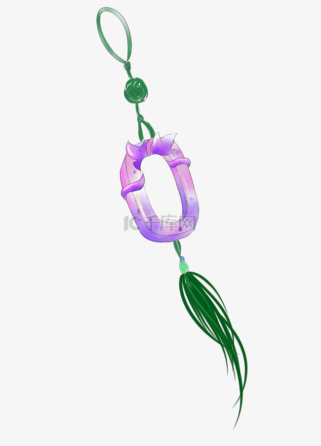 手绘紫色玉环插画素材图片免费下载-千库网