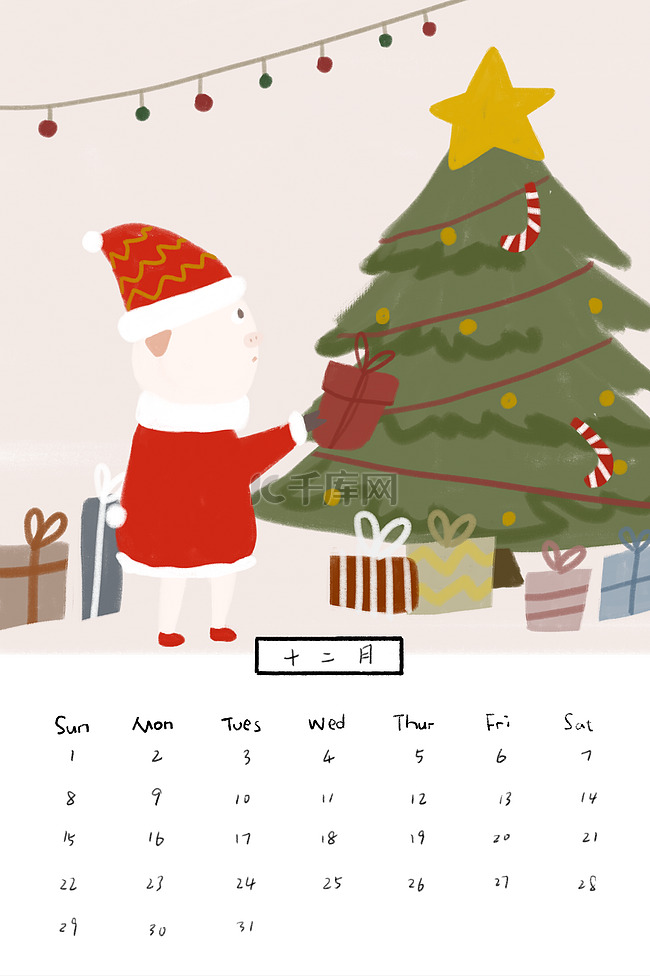 2019年日历12月素材图片免费下载-千库网