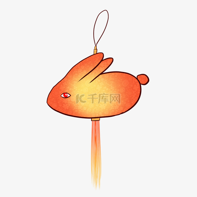 卡通手绘小兔子形象灯笼素材图片免费下载-千库网