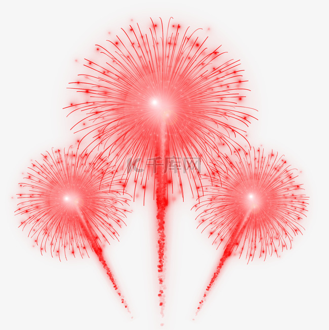 红色炫酷唯美烟花装饰素材图片免费下载-千库网