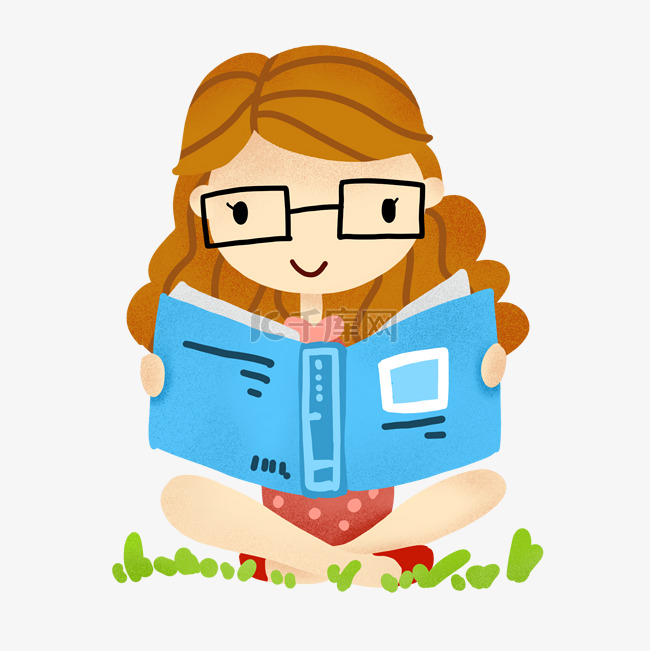世界阅读日卡通人物阅读素材图片免费下载-千库网
