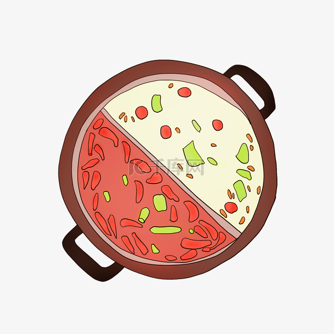 营养的鸳鸯火锅插画素材图片免费下载-千库网