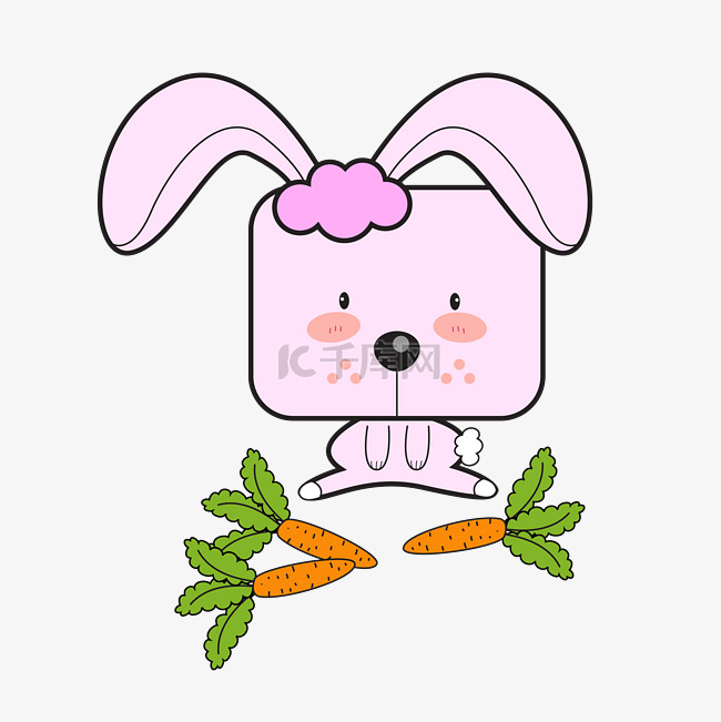 粉色兔子素材图片免费下载-千库网