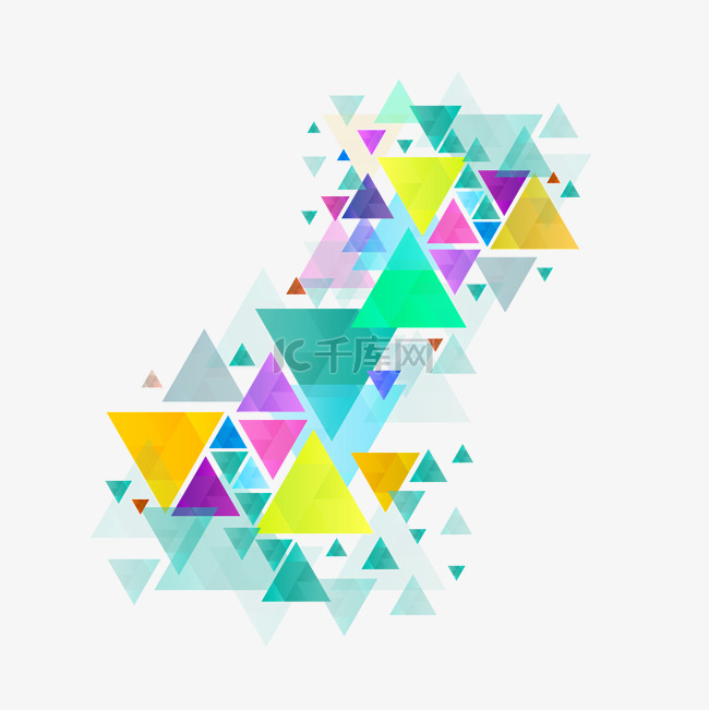 渐变三角形装饰图案素材图片免费下载-千库网