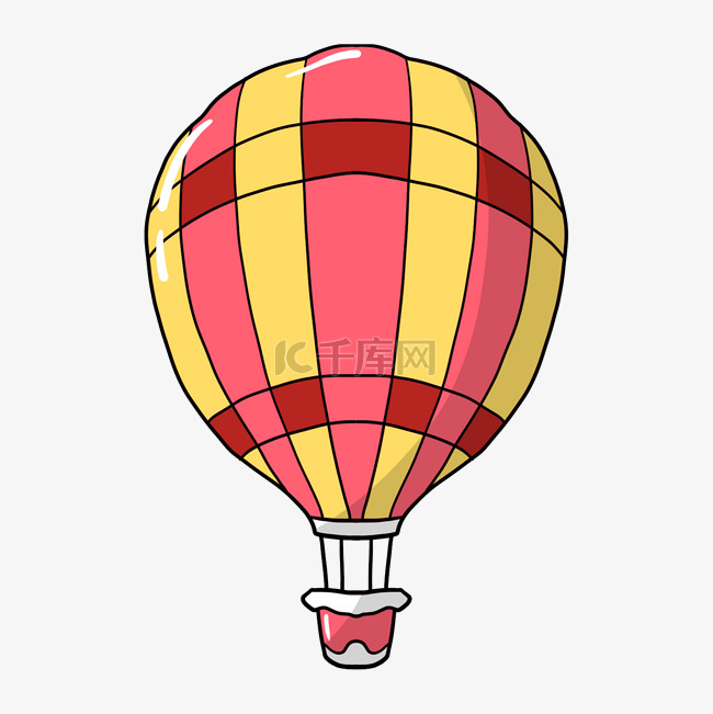 手绘彩色热气球插画素材图片免费下载-千库网