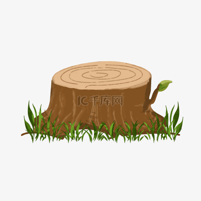 惊蛰树桩发芽png下载素材图片免费下载-千库网