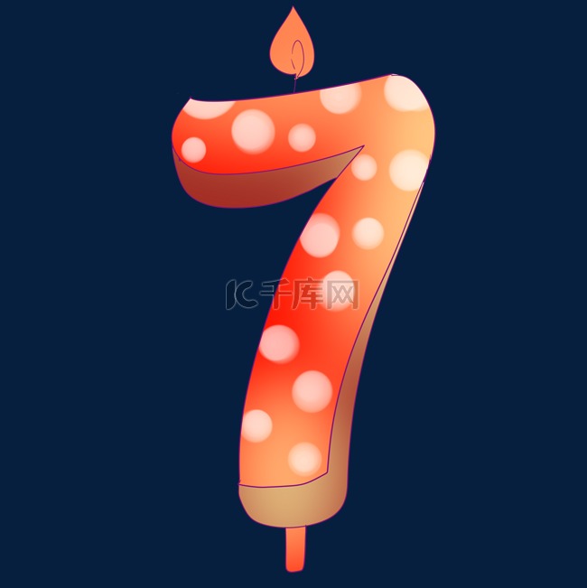 红色圆点数字七插图素材图片免费下载-千库网
