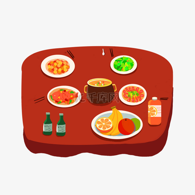 新年春节聚餐团圆饭素材图片免费下载-千库网