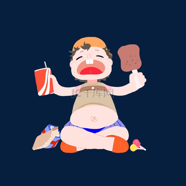 暴饮暴食人物素材图片免费下载-千库网