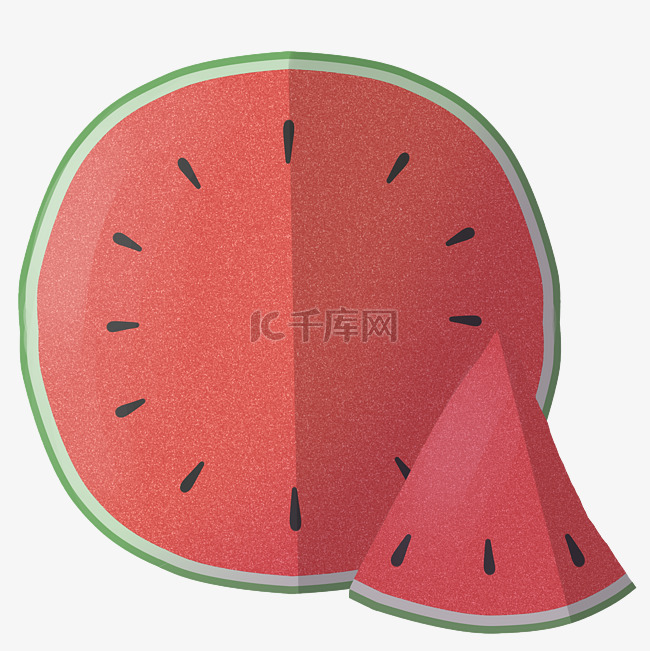 切开西瓜创意插图素材图片免费下载-千库网