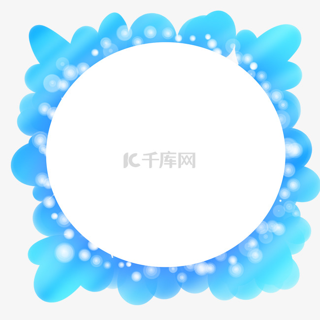 蓝色花边边框素材图片免费下载-千库网