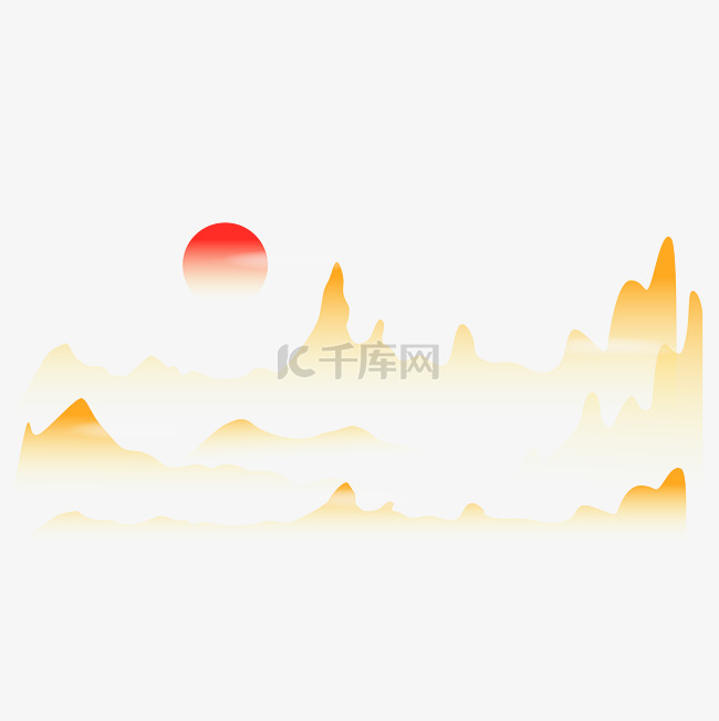 黄色的山峰素材图片免费下载-千库网