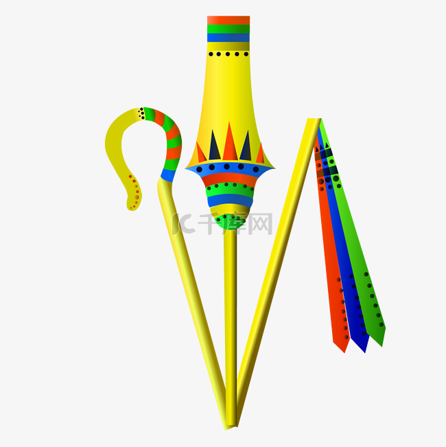 埃及黄色法杖素材图片免费下载-千库网