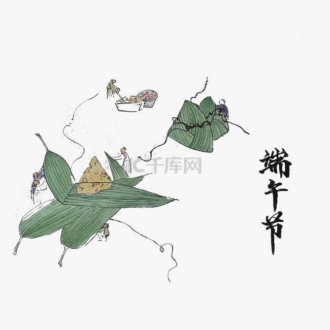 五月端午节粽子简笔画素材图片免费下载-千库网