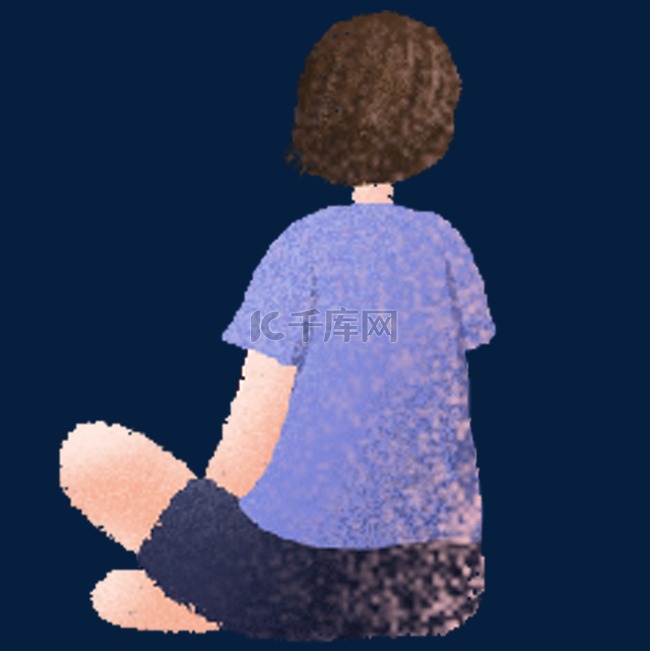 坐着的卡通女孩素材图片免费下载-千库网