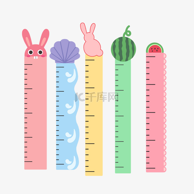 卡通可爱文具尺子素材图片免费下载-千库网