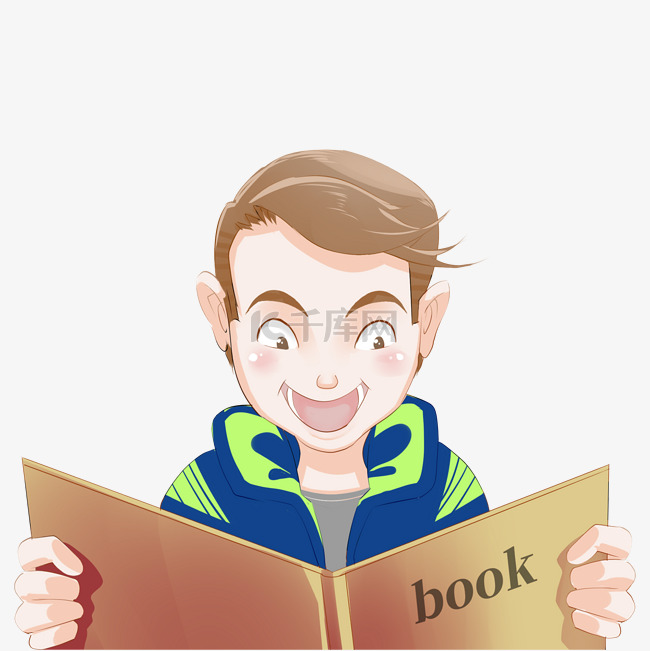 外国小孩看书素材图片免费下载-千库网