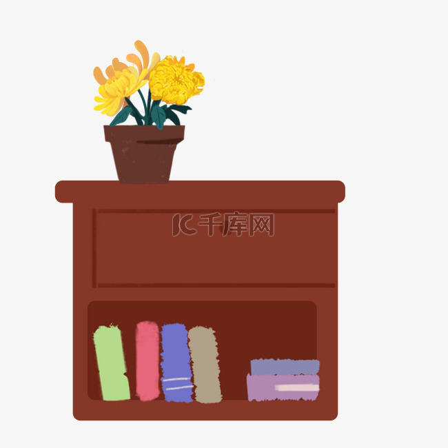 书柜盆栽素材图片免费下载-千库网