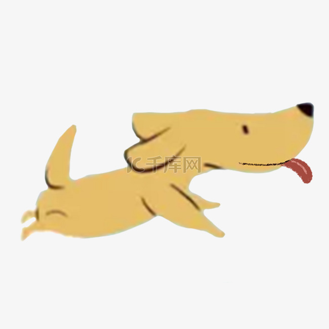 奔跑的卡通小狗素材图片免费下载-千库网