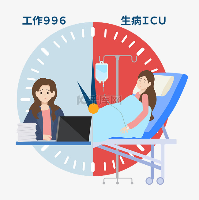加班996超时工作矢量图素材图片免费下载-千库网