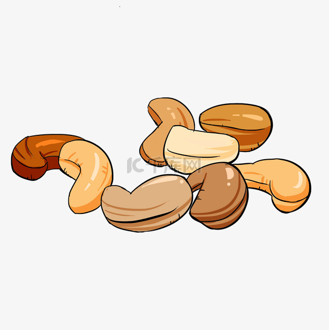 美味卡通腰果插画素材图片免费下载-千库网