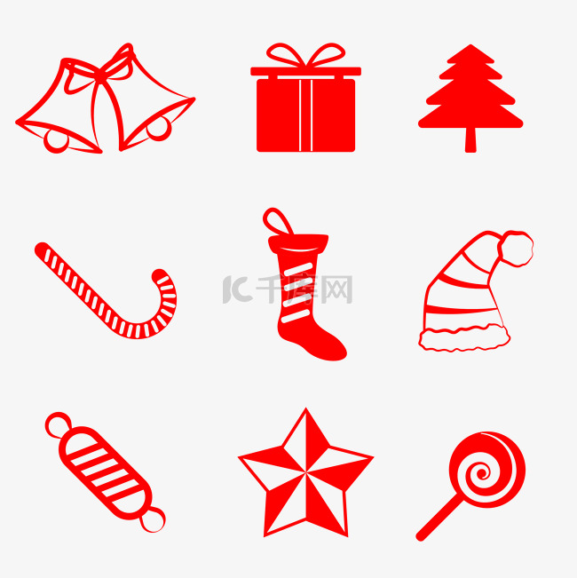 圣诞节剪纸装饰素材图片免费下载-千库网