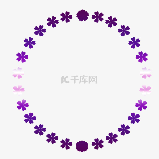 花边边框紫色渐变素材图片免费下载-千库网