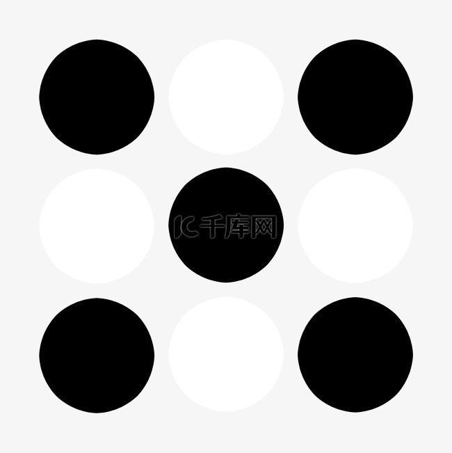 黑白棋子九宫格素材图片免费下载-千库网
