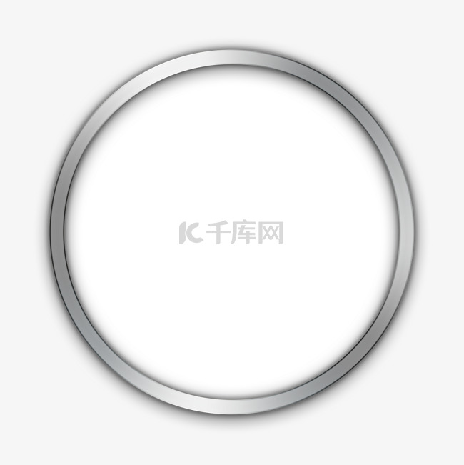 银色金属圆形边框素材图片免费下载-千库网