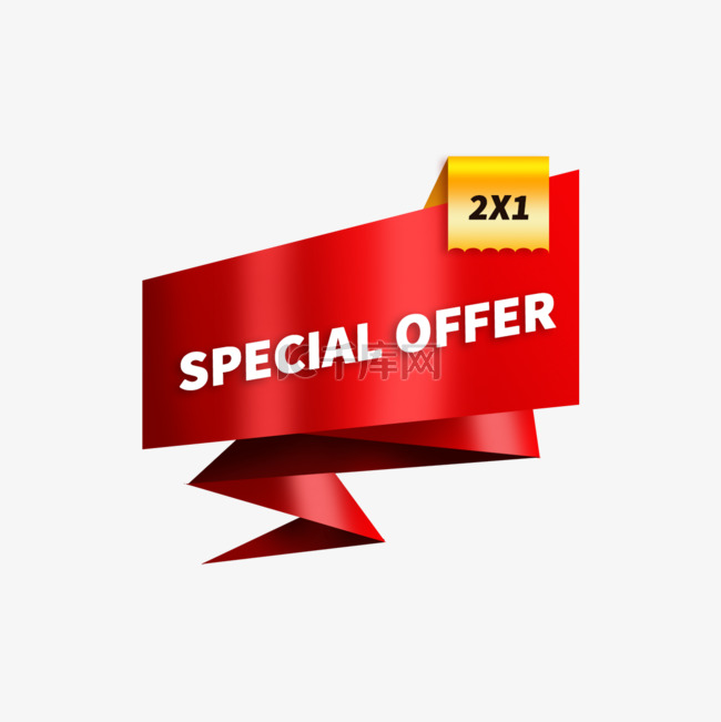 红色飘带special offer促销标签素材图片免费下载-千库网