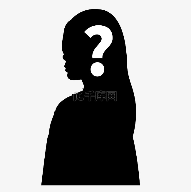 神秘女性黑影元素素材图片免费下载-千库网