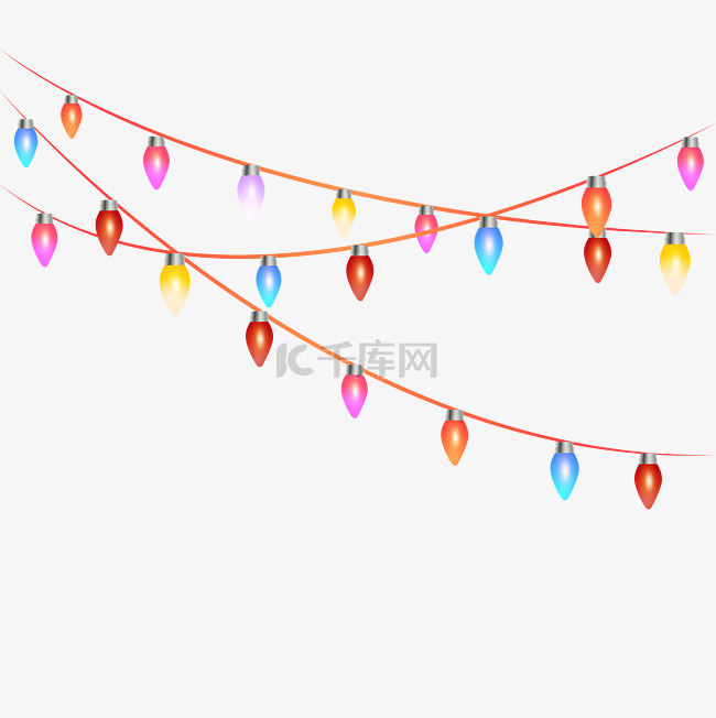 彩色的灯串素材图片免费下载-千库网