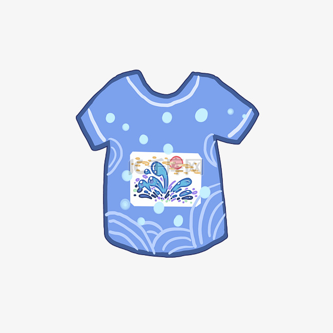 卡通蓝色T恤免抠素材图片免费下载-千库网