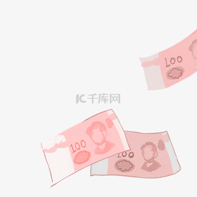 卡通百元现金免扣图素材图片免费下载-千库网
