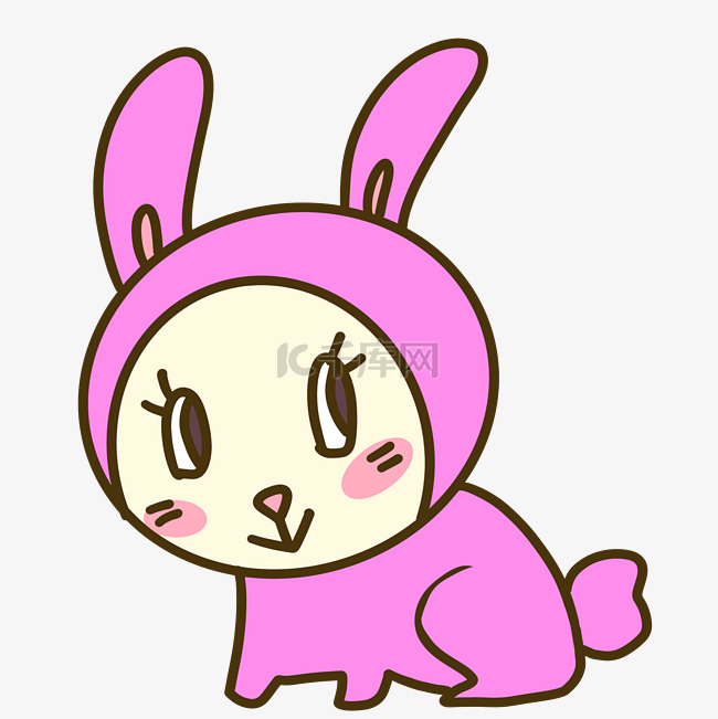 可爱粉色兔子素材图片免费下载-千库网