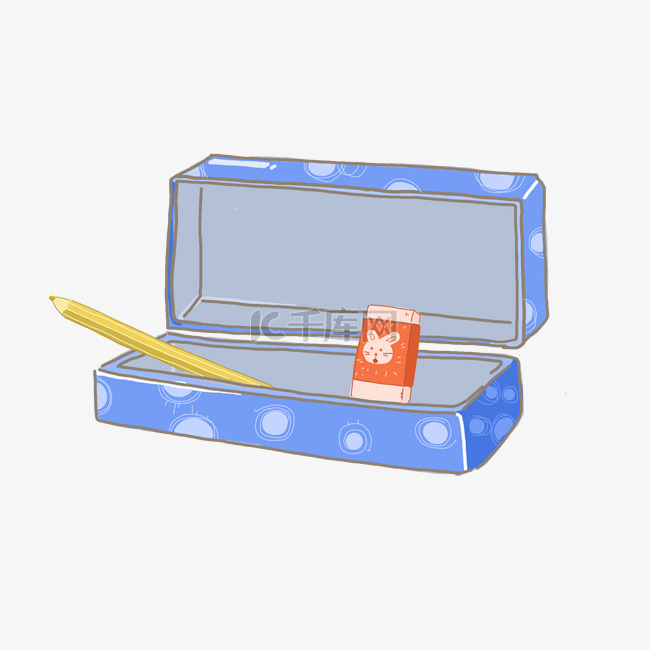 蓝色笔盒 素材图片免费下载-千库网