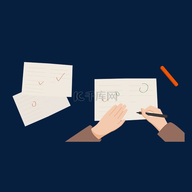 卡通写字人物矢量图素材图片免费下载-千库网