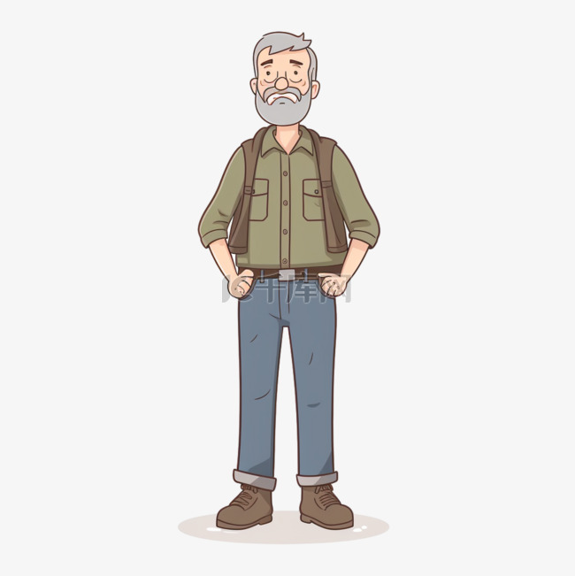 卡通手绘人物爸爸素材图片免费下载-千库网