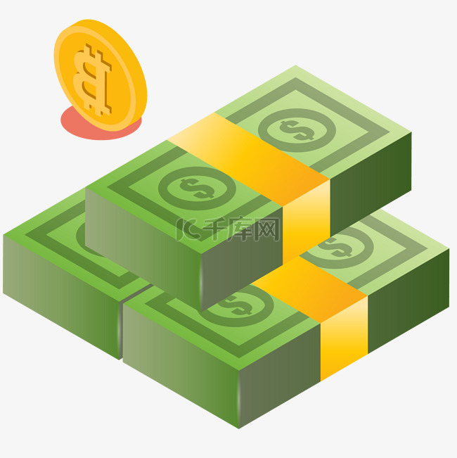 一沓美元钞票卡通素材图片免费下载-千库网