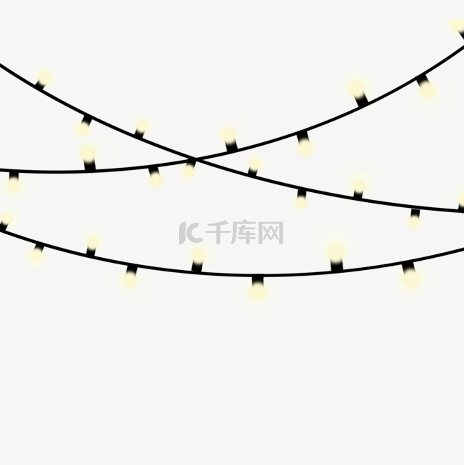 手绘灯串组合素材图片免费下载-千库网