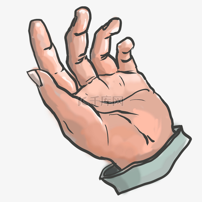 手掌主题手心向上的手卡通漫画风素材图片免费下载-千库网