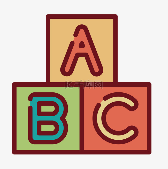 彩色婴儿小玩具积木图标矢量UIICON素材图片免费下载-千库网