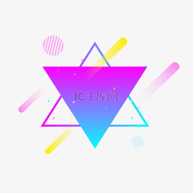 彩色几何渐变三角形素材图片免费下载-千库网