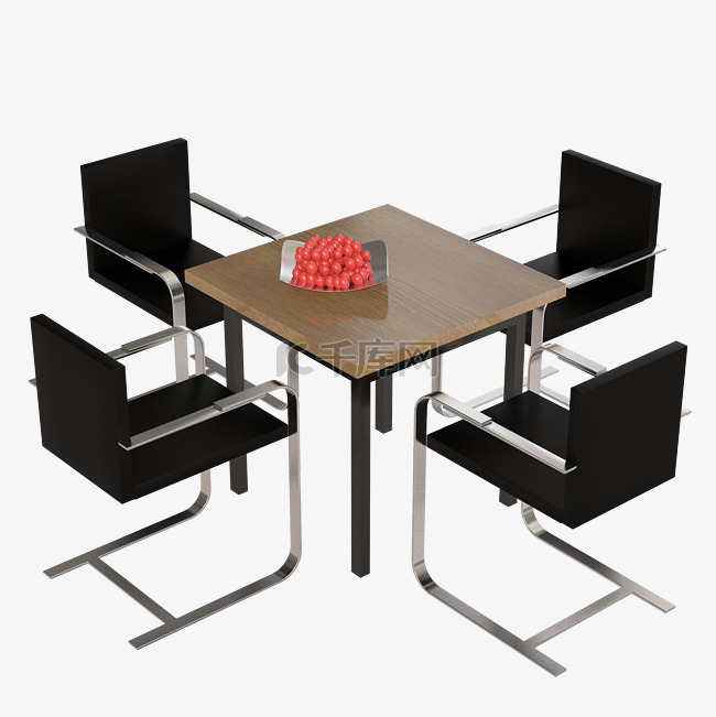 黑色椅子四方桌子素材图片免费下载-千库网