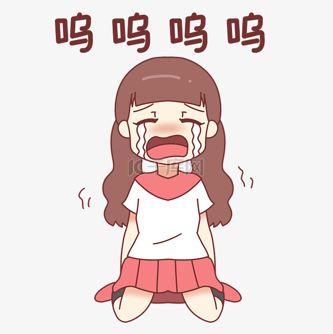 女孩大哭表情包素材图片免费下载-千库网