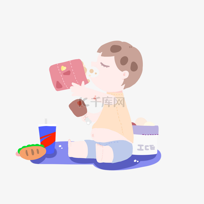 暴饮暴食男孩素材图片免费下载-千库网