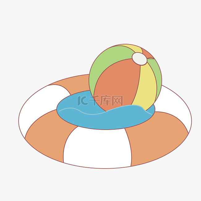 黄色的卡通游泳圈素材图片免费下载-千库网