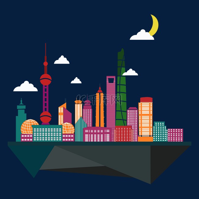 上海外滩夜晚素材图片免费下载-千库网