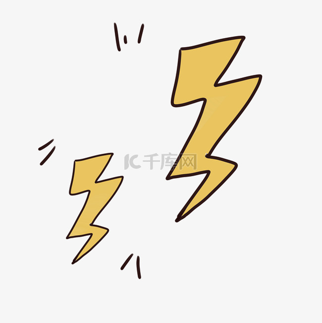 手绘闪电标题框素材图片免费下载-千库网