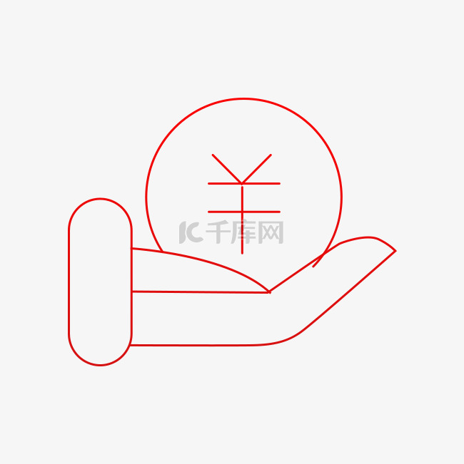 红色扁平付钱借贷APP图标素材图片免费下载-千库网